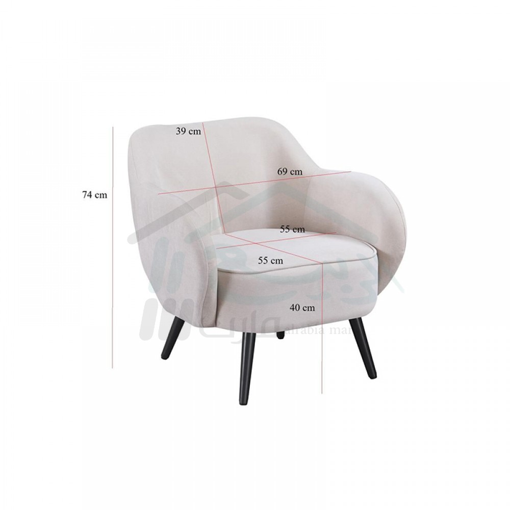 ZH-02 BEIGE soft fabric chair
