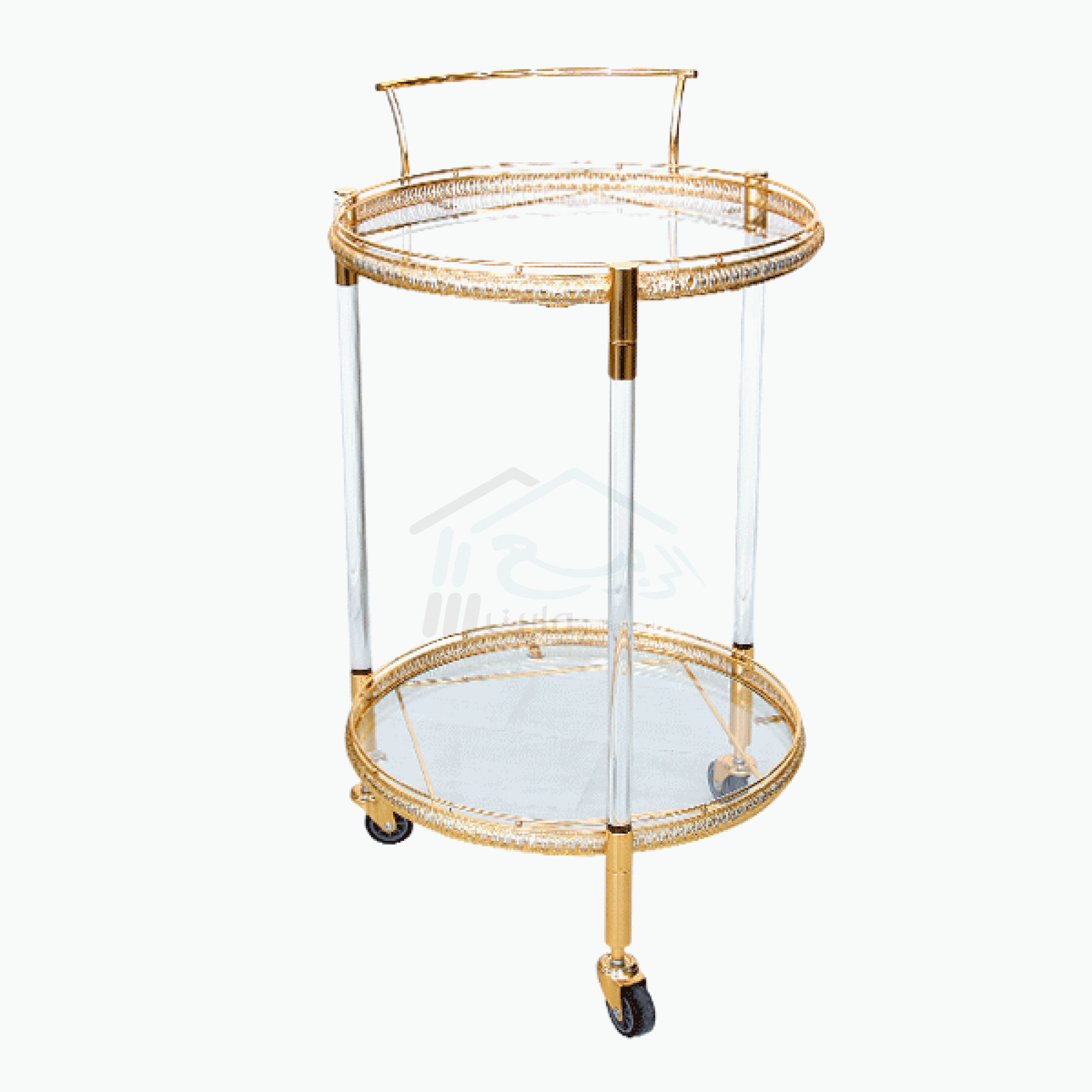 Golden Crystal Queen Presentation Cart with Circular Tires No.: S-009